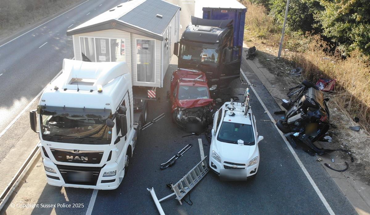 Jailed lorry driver’s dashcam captures horror crash that caused life ...