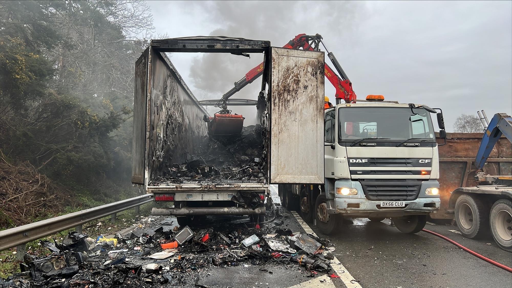 A major lorry fire on the M3 this week that fully closed part of the ...