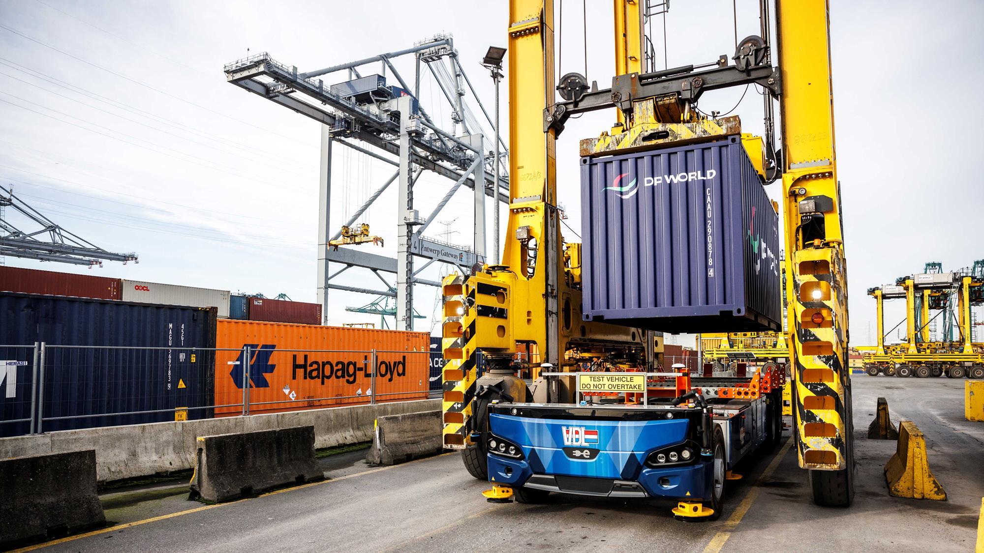 A trial of an autonomous, self-driving vehicle transporting empty ...