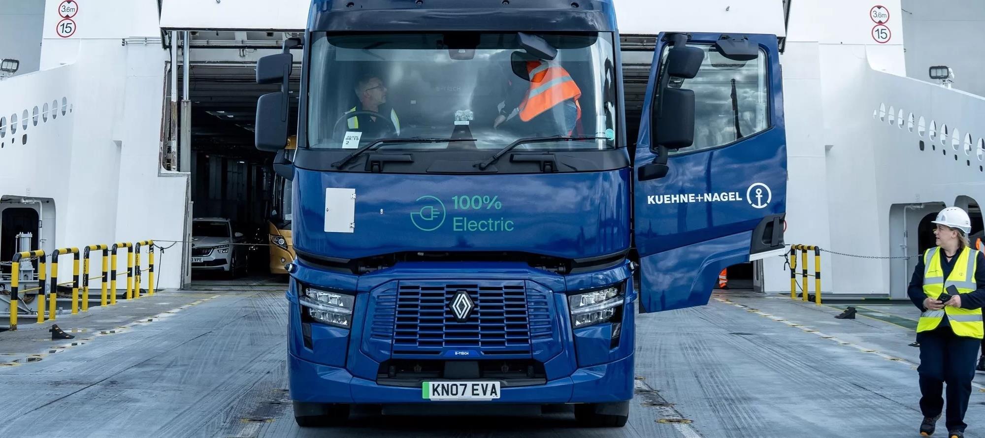 First-ever fully loaded electric HGV crosses Channel from Dover to ...