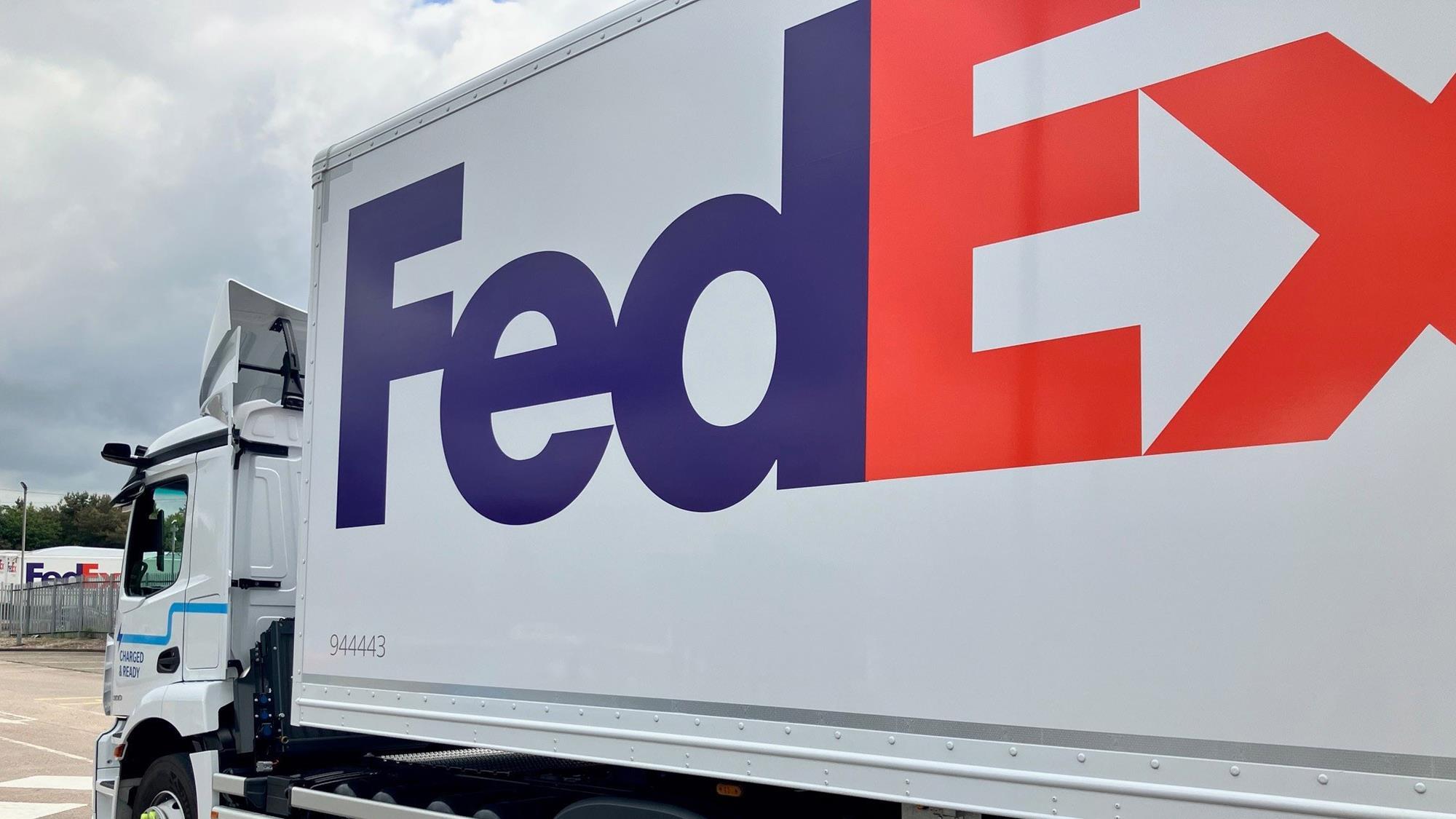 Delivery giant FedEx trials Mercedes-Benz electric truck in Stoke-on ...