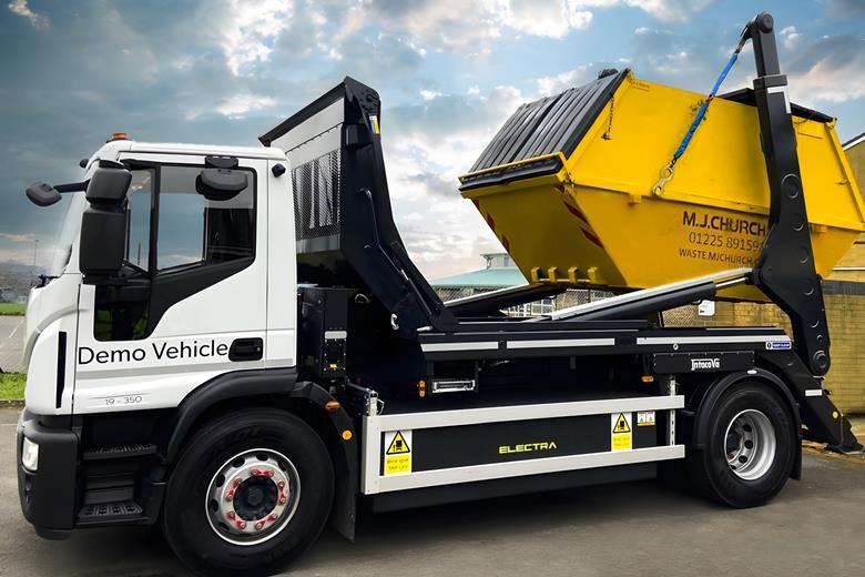 MJ Church trials skip truck with Electra Commercial Vehicles | MT ...